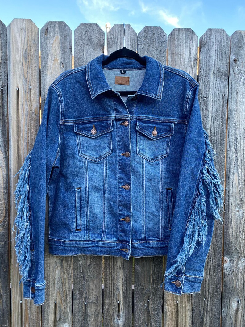 Judy Blue Fringe Denim Jacket - Etsy