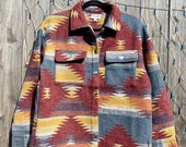 Yellowstone Aztec Flair Shacket-burgundy - Etsy