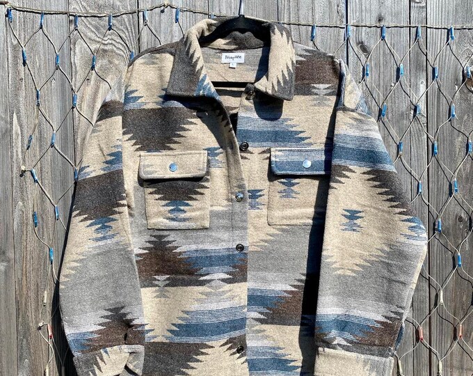 Yellowstone Aztec Flair Shacket-navy - Etsy