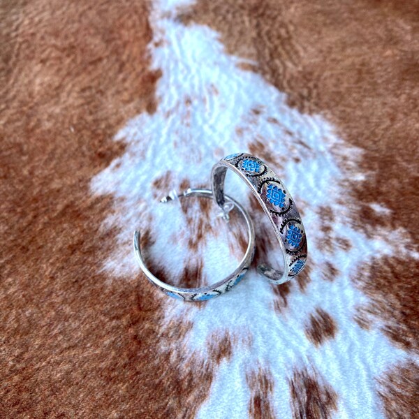 Aztec Hoop Earrings - Etsy