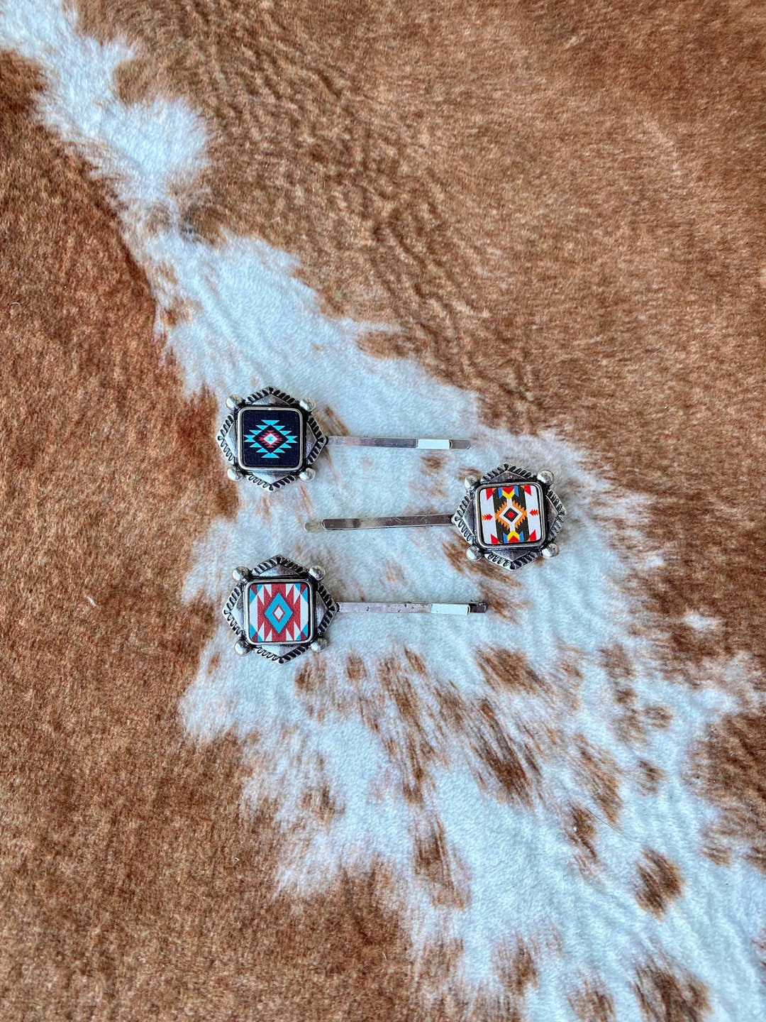 Western Aztec Pattern Hair Pins - Etsy
