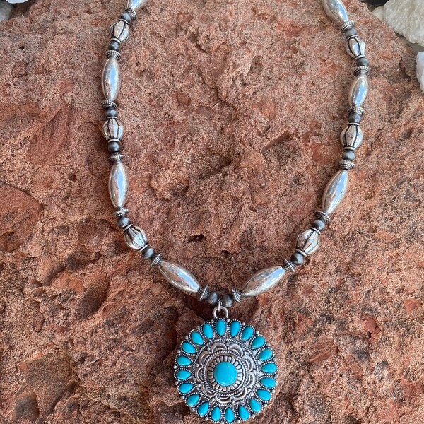 Turquoise Medallion - Etsy