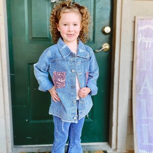 Kids Sequin Pocket Denim Jacket - Etsy