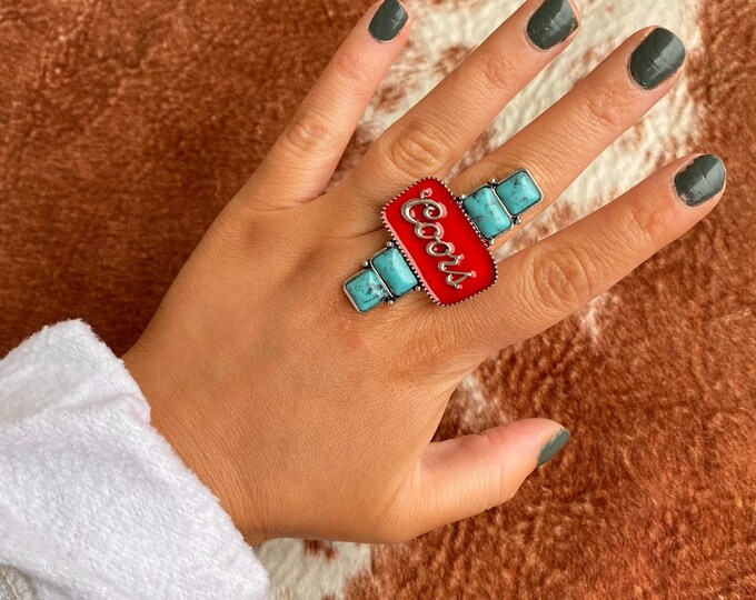 Western Coors Stone Ring - Etsy
