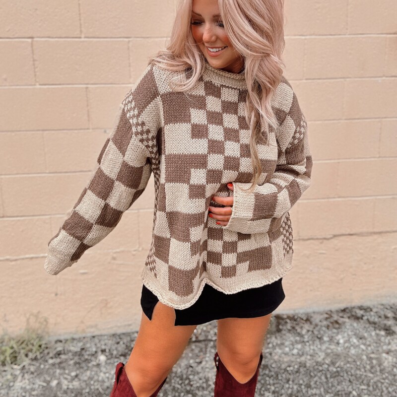 Checkered Sweater - Etsy