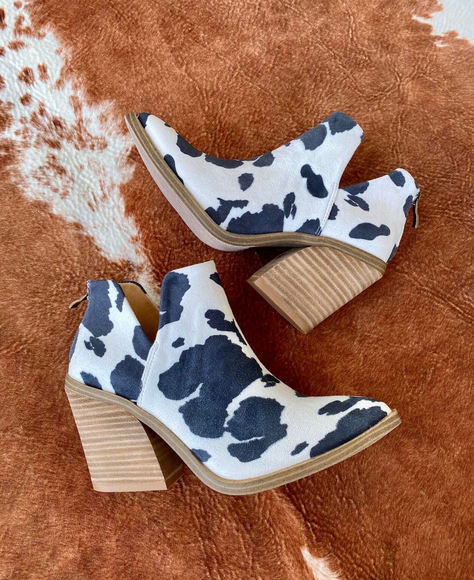 Cow Print Booties - Etsy