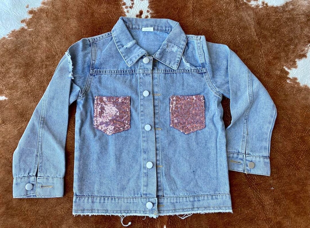 Kids Sequin Pocket Denim Jacket - Etsy