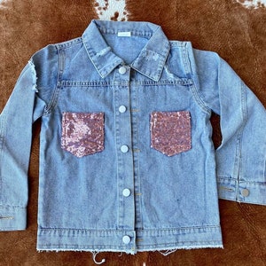Kids Sequin Pocket Denim Jacket - Etsy