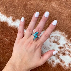 Thunderbolt Stone Ring - Etsy