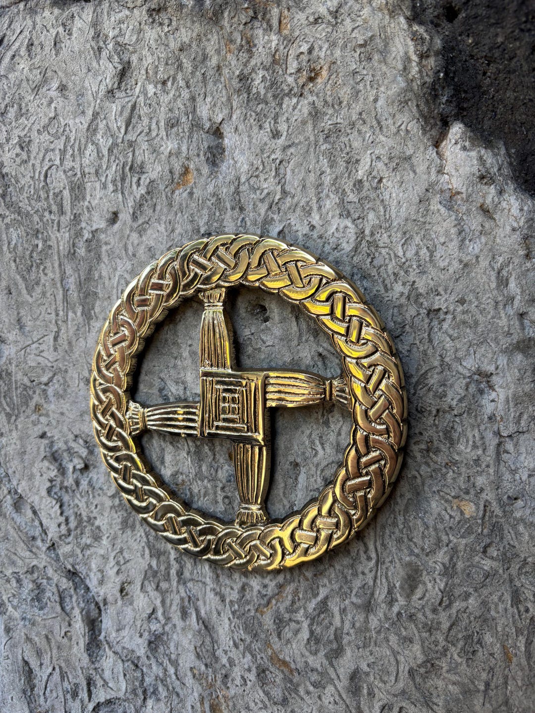 Irish Brass St. Brigid’s Cross With Celtic Ring | Wall Blessing Symbol ...