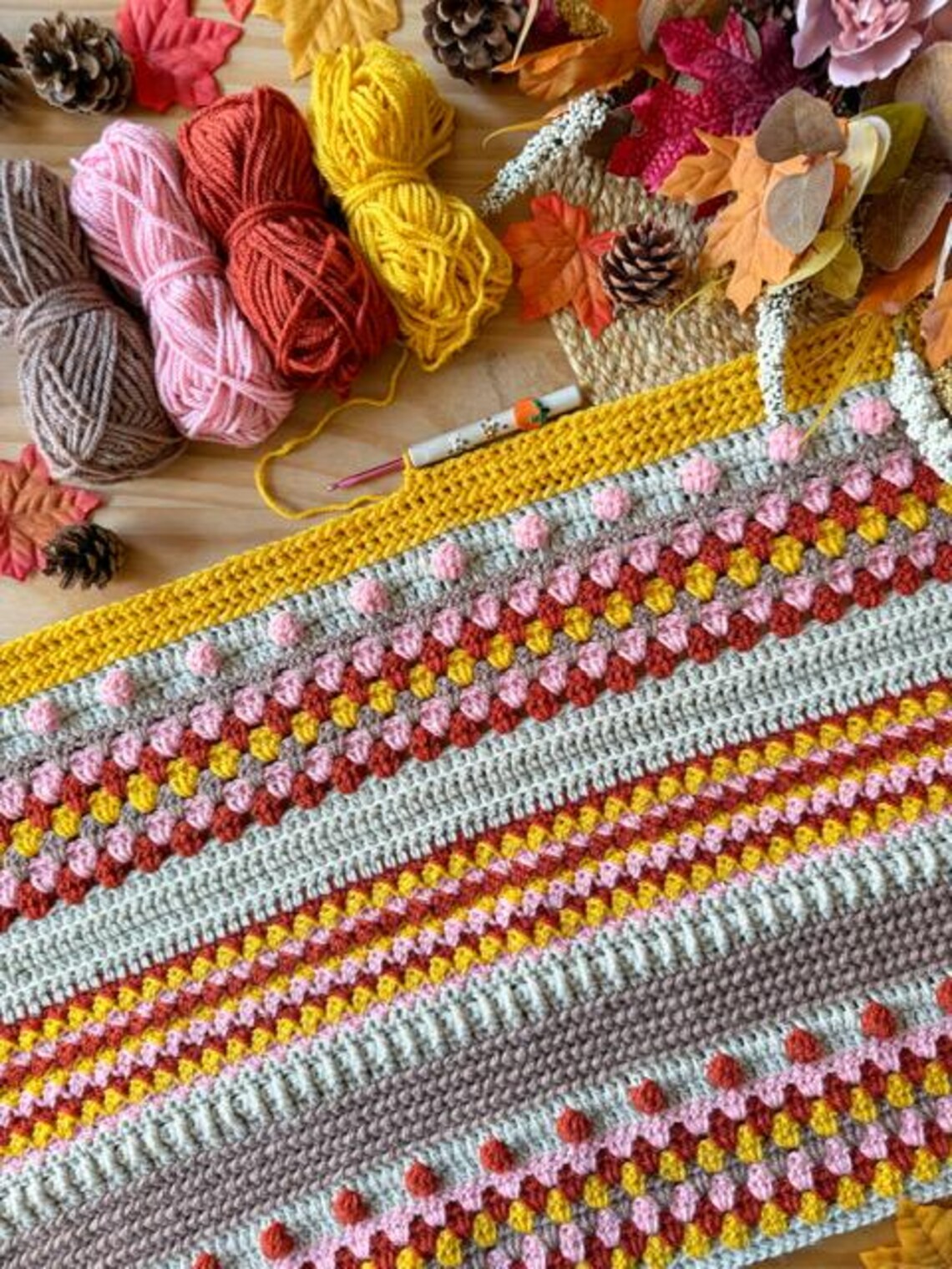 Autumn Medley Blanket, Crochet PDF Pattern, Instant Download, Crochet ...