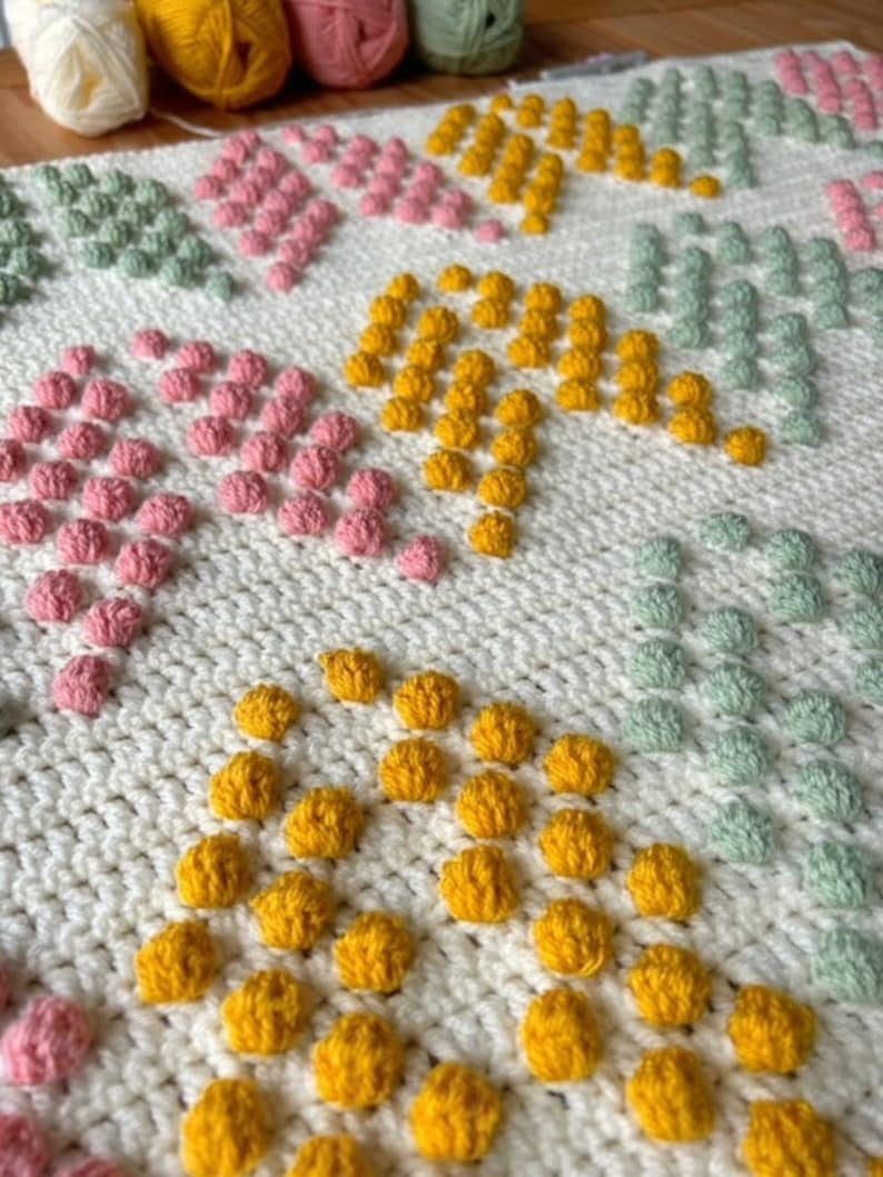 Bobbles up Blanket PDF Crochet Pattern, Instant Download, Crochet ...