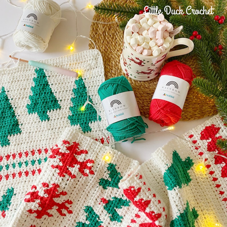 Holly Jolly Crochet Table Runner PDF Pattern | Christmas Crochet Table ...