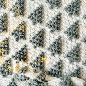Little Christmas Trees Blanket, Christmas Blanket PDF Crochet Pattern ...