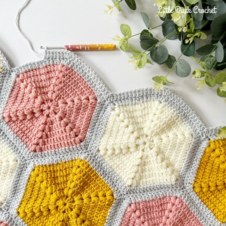 Hexi Puff Blanket PDF Crochet Pattern | Instant Download | Crochet ...