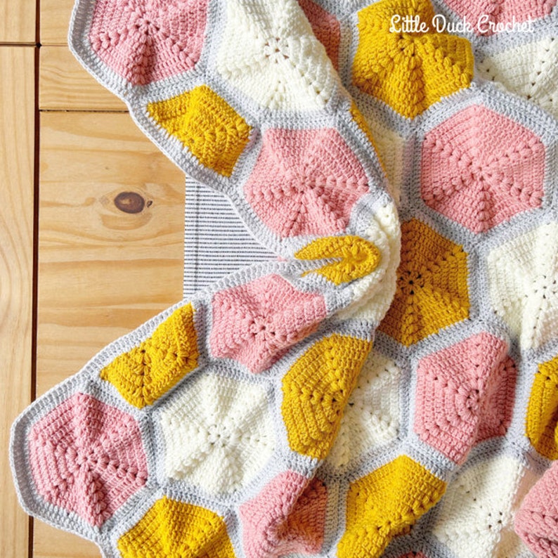 Hexi Puff Blanket PDF Crochet Pattern | Instant Download | Crochet ...