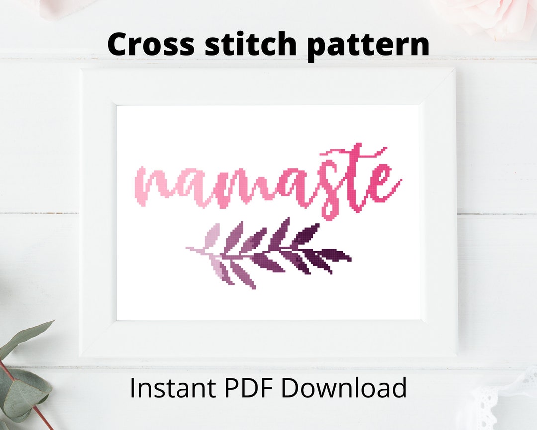 Namaste Cross Stitch Pattern, Yoga Lover - Etsy
