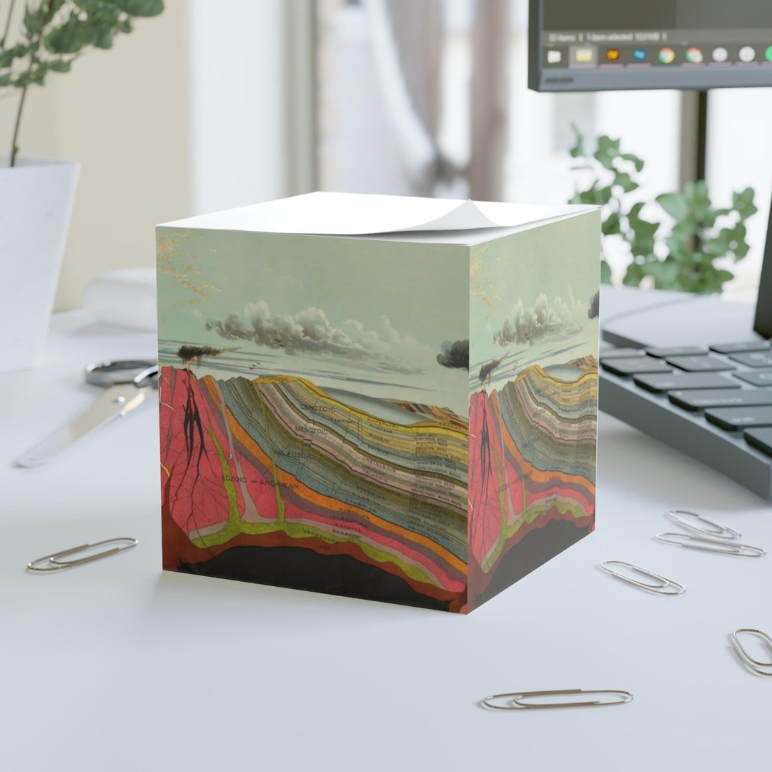 Vintage Geology Note Cube, Geoscience Cross Section, Geology Notepad ...