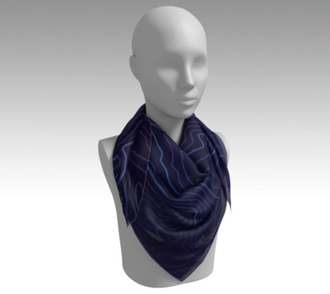 Topo Map Scarf - Topography Map - Map - Mountain - Landscape Scarf - Etsy