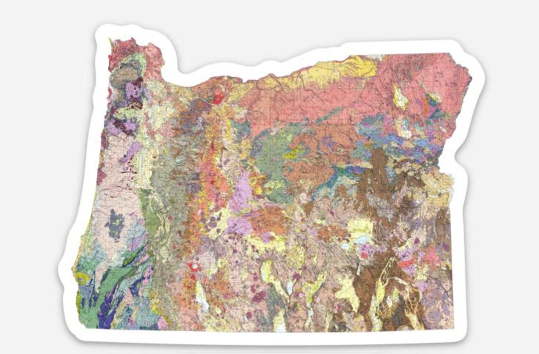 Oregon State Geologic Map Sticker - OR - PNW - Geology Sticker - Etsy
