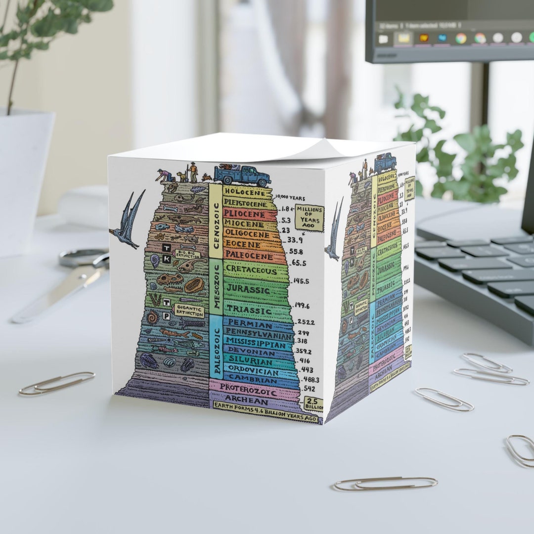 Geology Stratigraphy - Geologic Time Note Cube - Note Pad - Geology ...