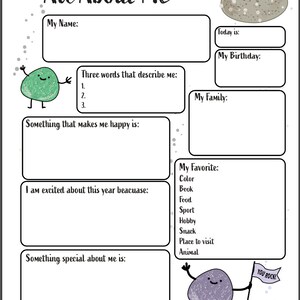 All About Me Printable - Student Favorites - Get to Know Me ...