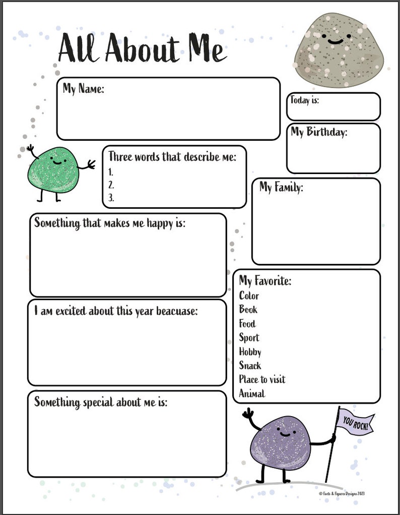 All About Me Printable - Student Favorites - Get to Know Me ...