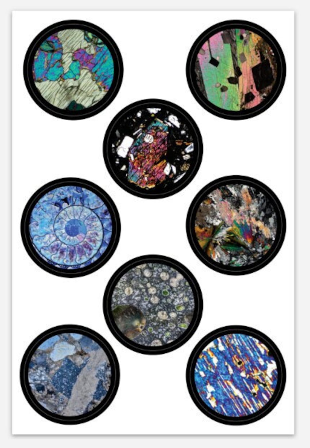 Petrographic Thin Section Sticker Sheet - Geology -minerals - Crystals ...