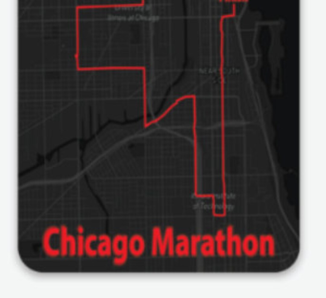 Chicago Marathon Race Course Sticker - Marathon Major - Chicago ...