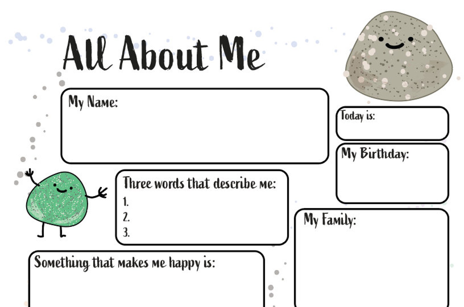 All About Me Printable Student Favorites Get to Know Me Questionnaire ...