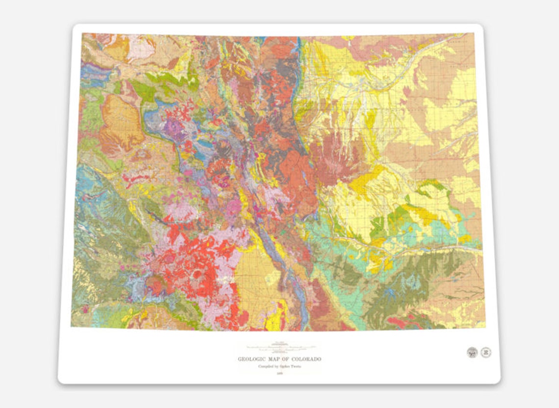 Colorado Geologic Map Sticker - Geologic Map Sticker - Map - Geology ...