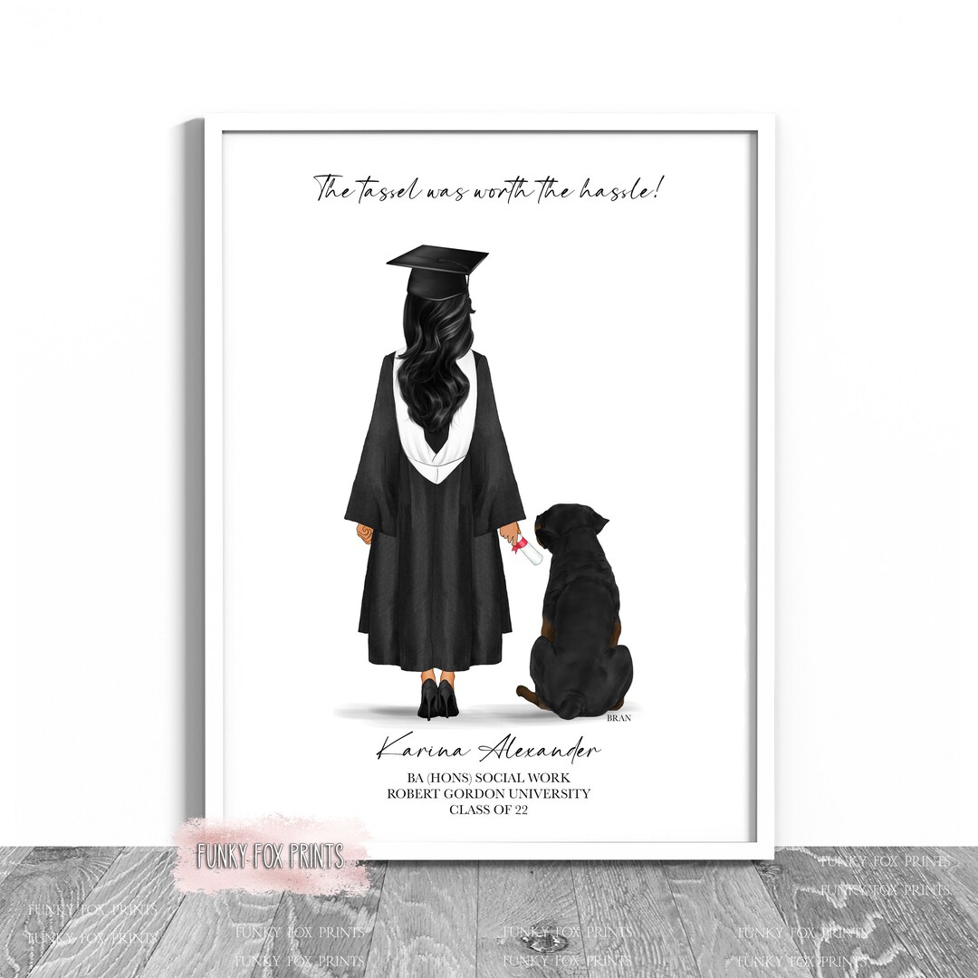 Personalised Graduation & Pet Print Dog Owner Graduation - Etsy