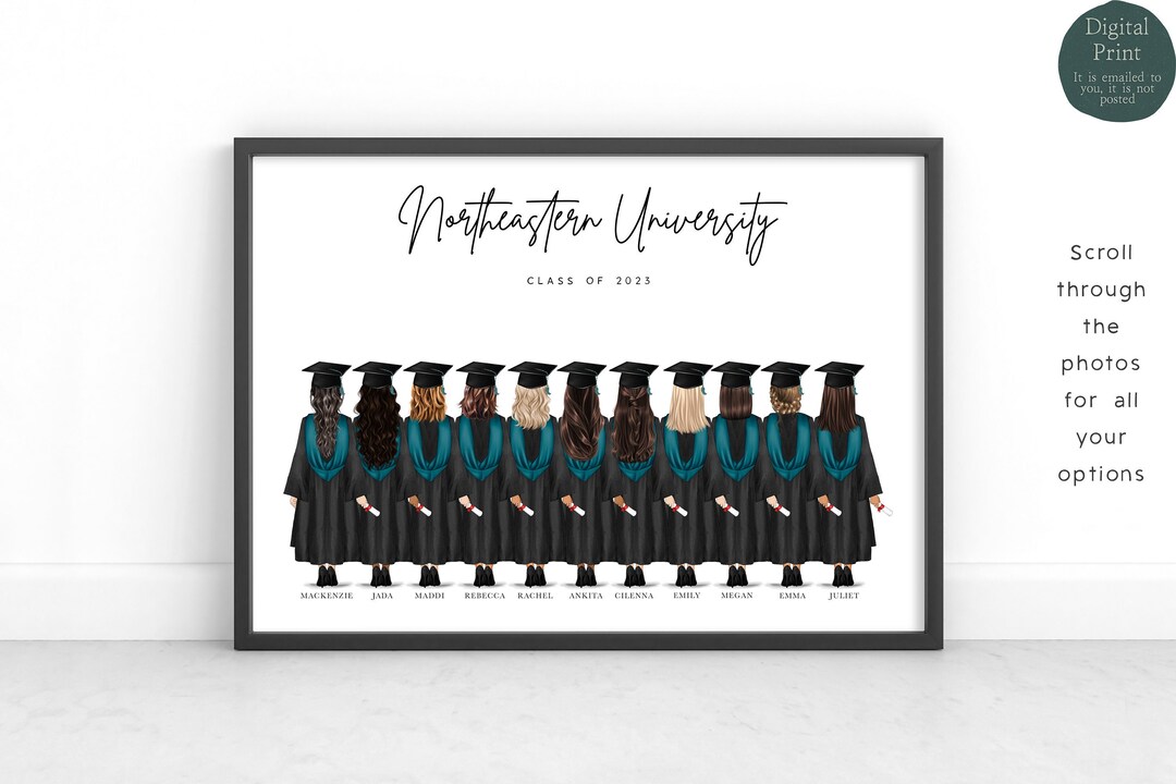Group Graduation Print | Graduation Gift | Personalised Graduation ...