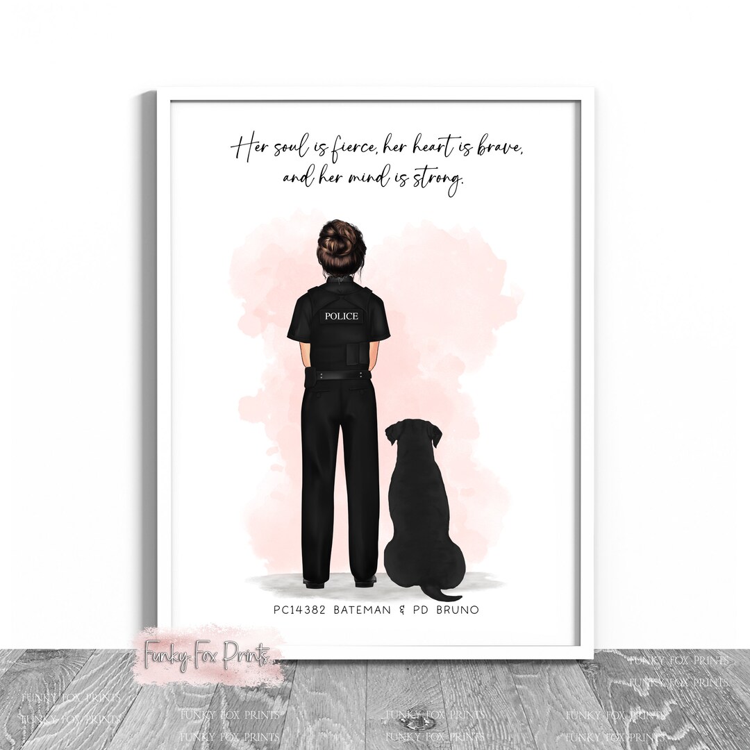 Police Officer & Pet Print Police Dog Print K9 Portrait - Etsy