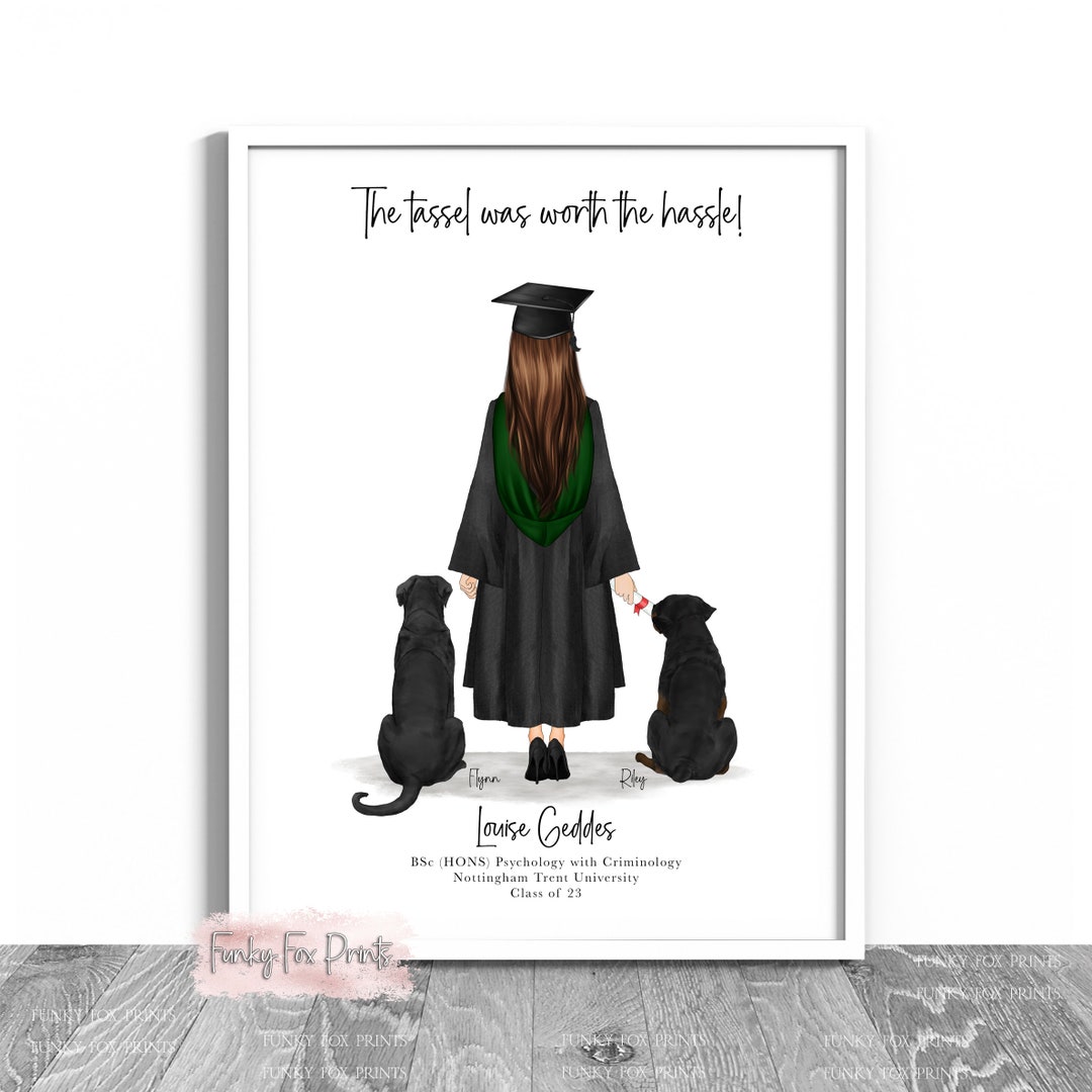Personalised Graduation & Pet Print Dog Owner Graduation - Etsy