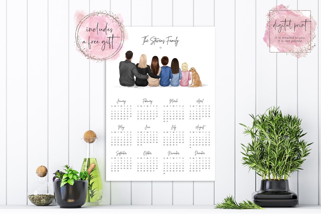 Personalised Family Calendar Birthday Gift for Mum Dad Personalised ...