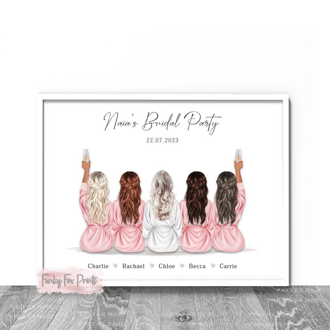Personalised Bridal Party Print Bridesmaid Print Gift for - Etsy