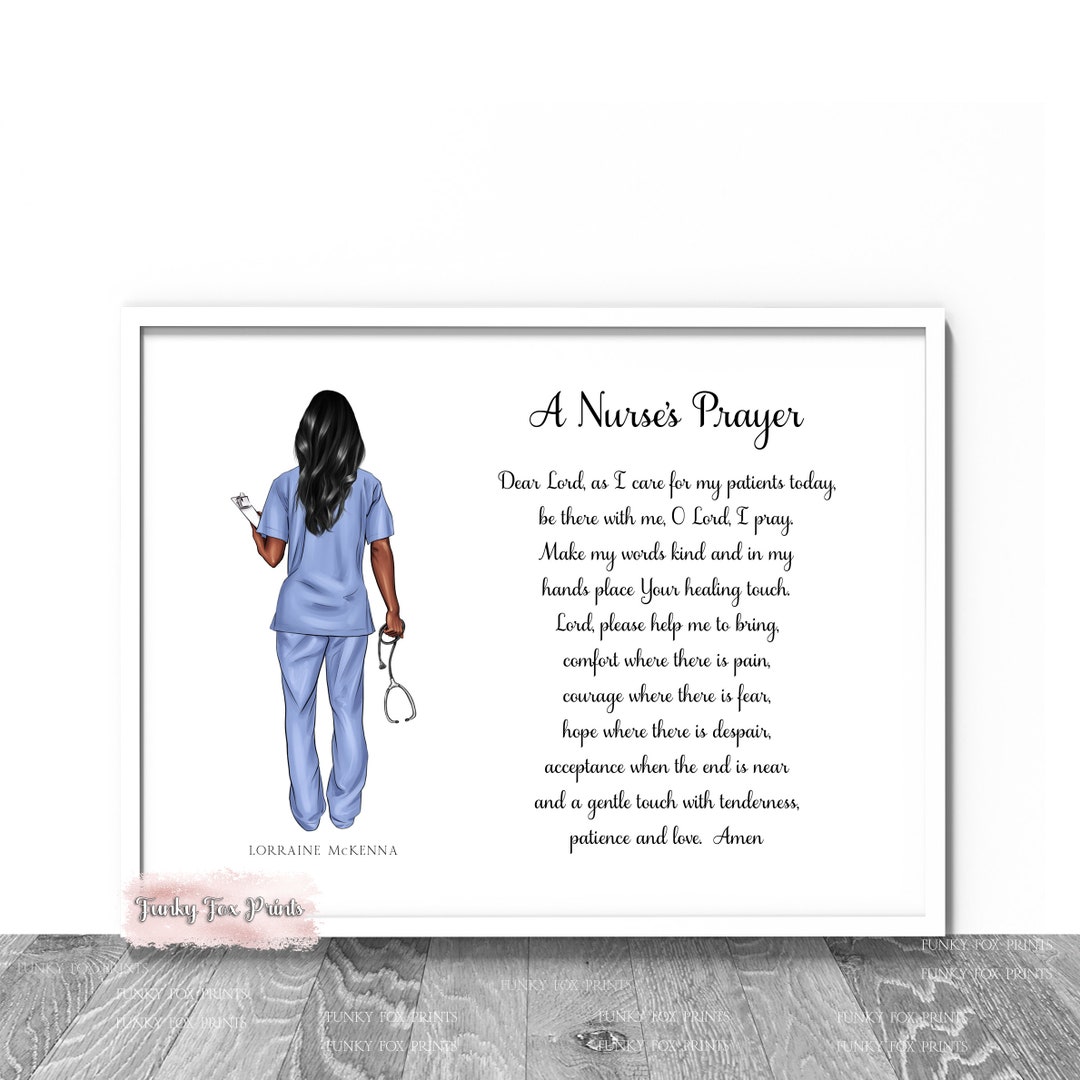Personalised Nurse's Prayer Print Nurse Gift Graduation Student Nurse ...