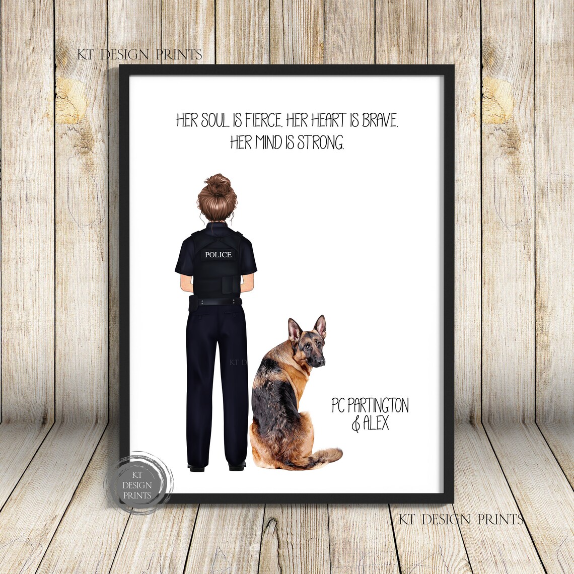 Police Officer & Pet Print Police Dog Print K9 Portrait | Etsy