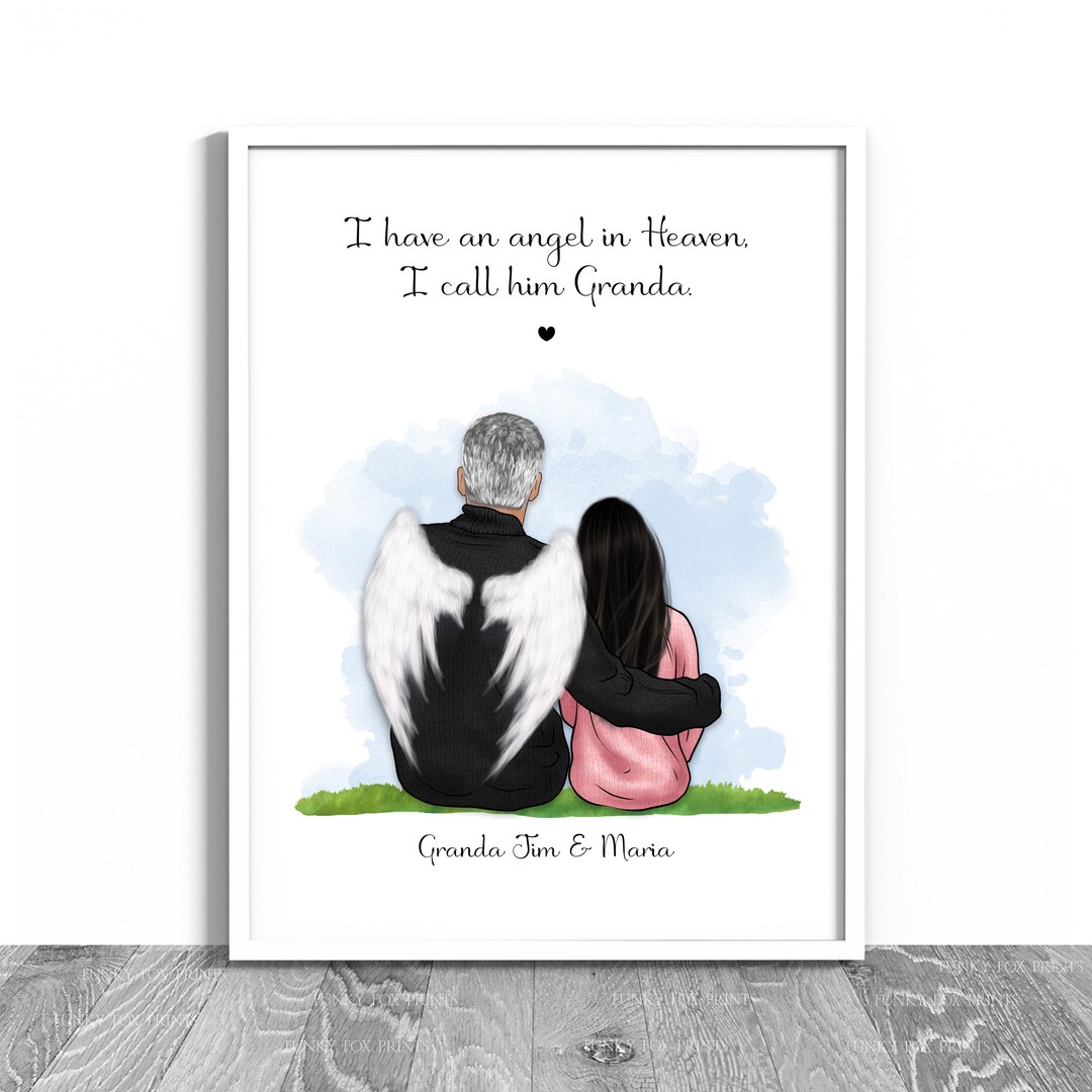 Personalised Grandad in Heaven Print Grandparent in Heaven in Loving ...