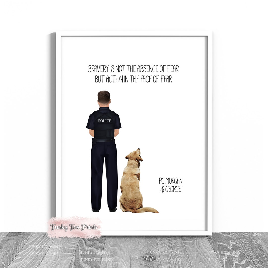 Police Officer & Pet Print Police Dog Print K9 Portrait - Etsy