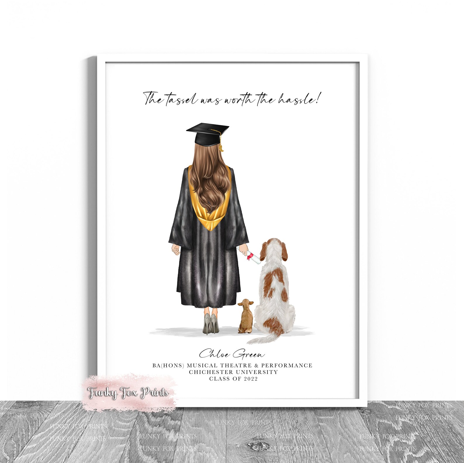 Personalised Graduation & Pet Print Dog Owner Graduation | Etsy