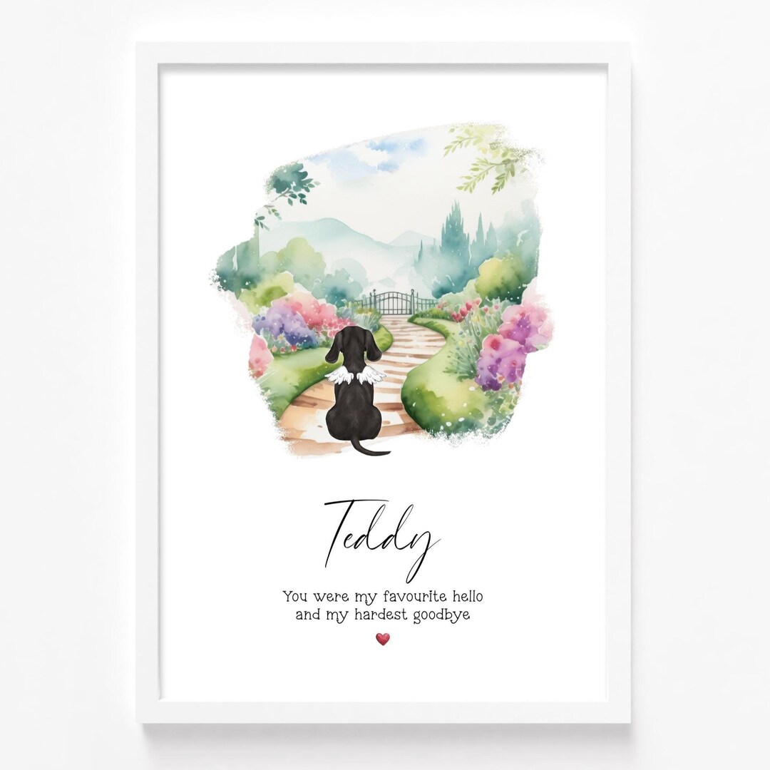 Personalised Dog Memorial Print | Rainbow Bridge Dog Art | Custom Dog ...