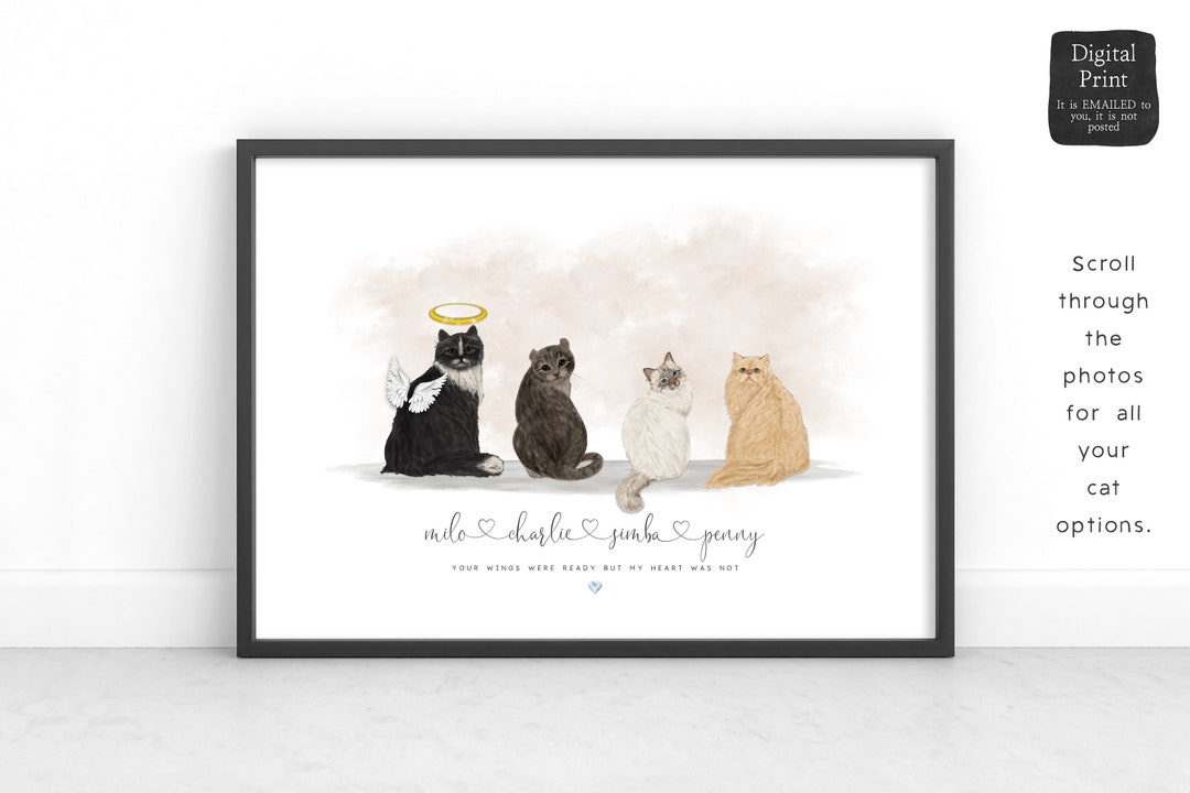 Cat Memorial Print | Cat Owner Gift | Cat Loss Print |cat Bereavement ...