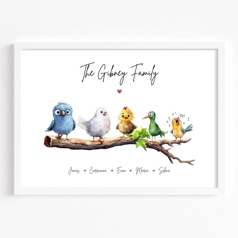 Family of 7 Bird Art - Etsy