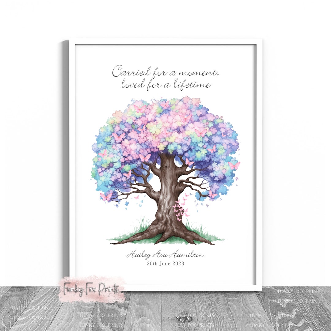 Personalised Baby Loss Butterfly Tree Angel Baby Keepsake Stillborn ...