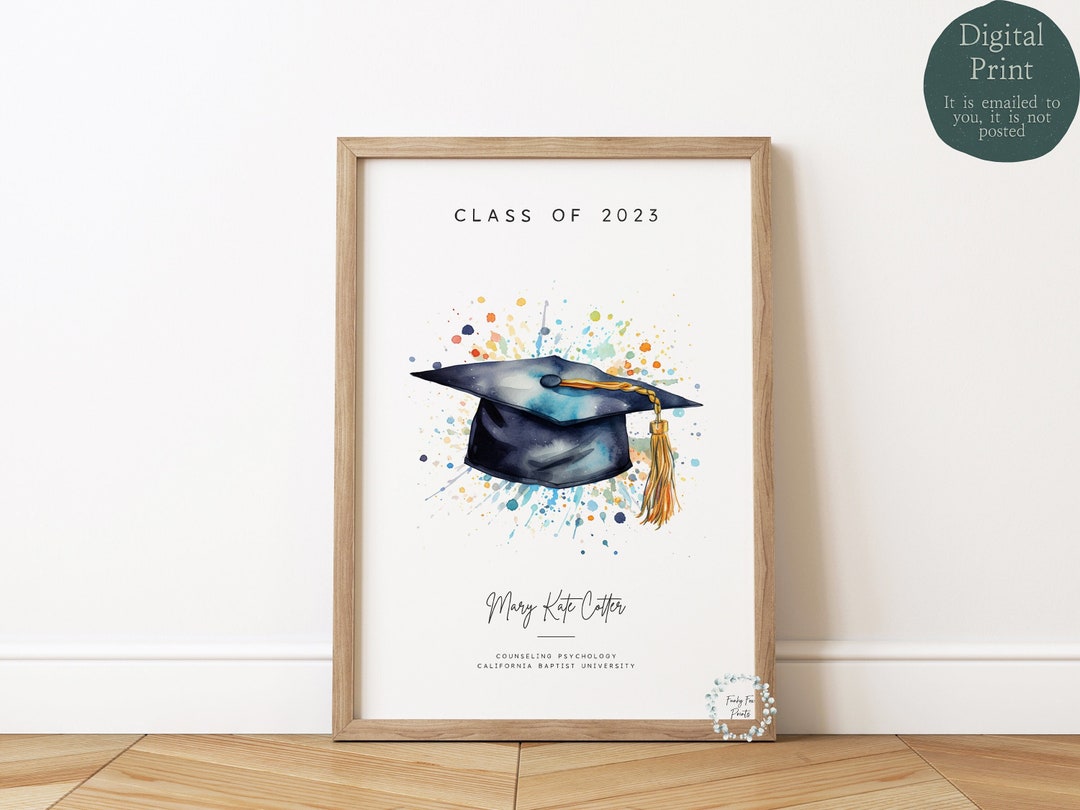 Custom Graduation Print Personalised Graduation Gift University Wall ...