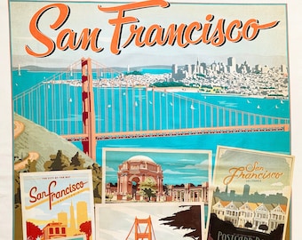 San Francisco Novelty Fabric San Francisco Ecru by Hollycejeffriess San ...