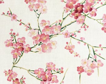 Fabric Cherry blossom modern fabric on pink Sewing & Needlecraft etna ...