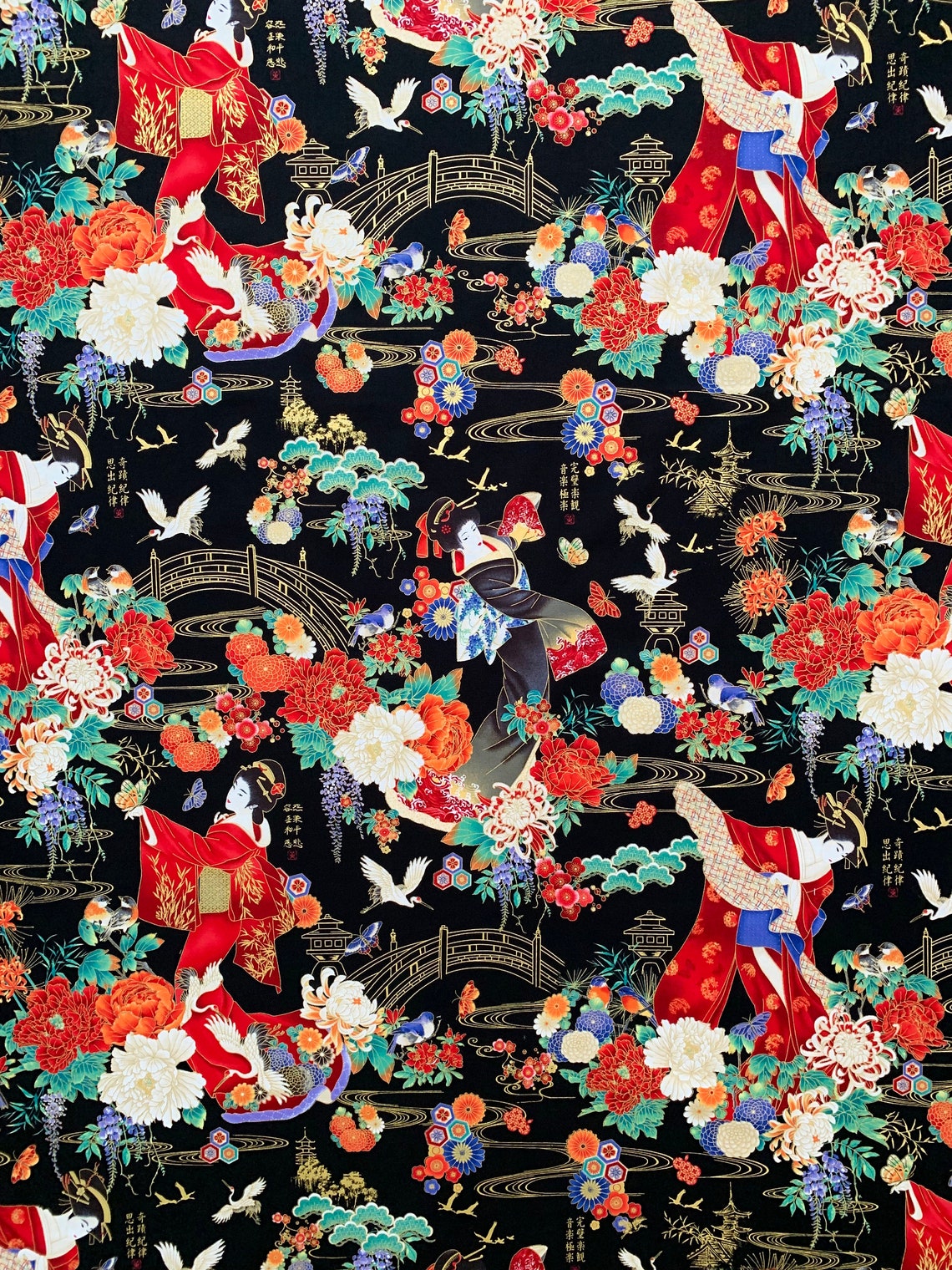 Geisha Geiko Fabric Japanese Chinese Asian Style Quilting - Etsy